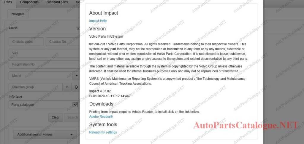 VOLVO IMPACT Online 2021 | Parts Catalog & Service Information