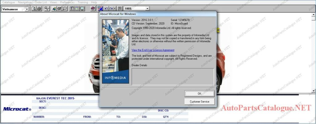 Ford Microcat Asia Pacific & Africa 2020 Parts Catalog download