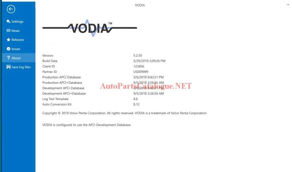 VOLVO PENTA VODIA 5.2.50 [Development] Diagnosis Software