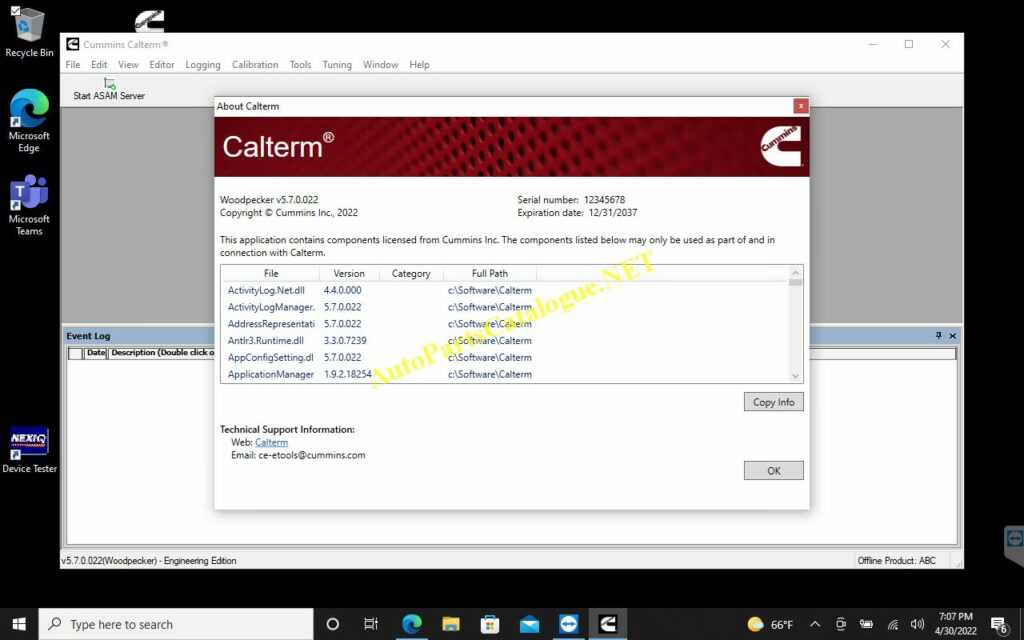 Cummins Calterm v5.7 [2022] Engineering + META ECFG, E2M FILES download