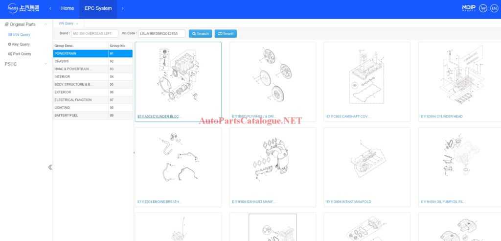 MG SAIC MOTOR EPC [2025] Online Parts Catalog