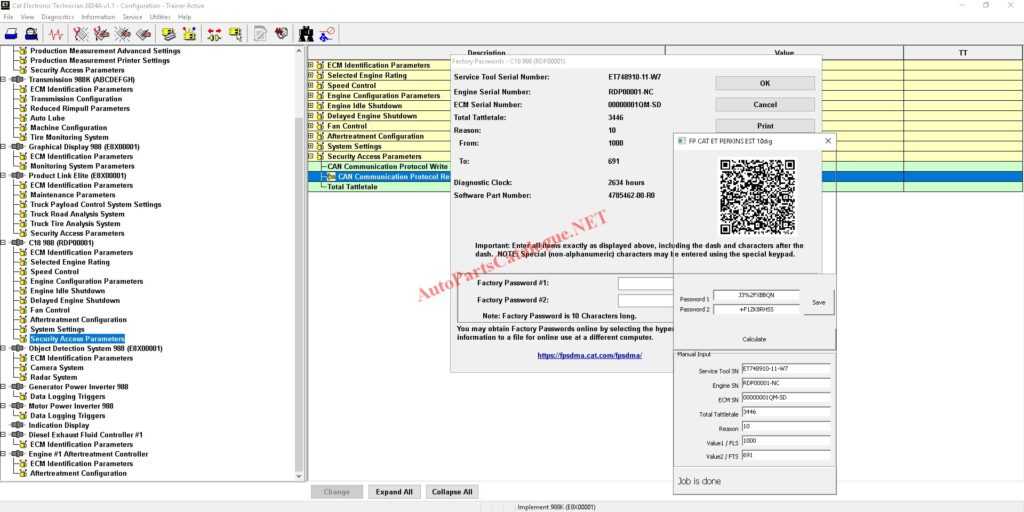 Caterpillar Electronic Technician (CAT ET 2025A) + Factory Password ...