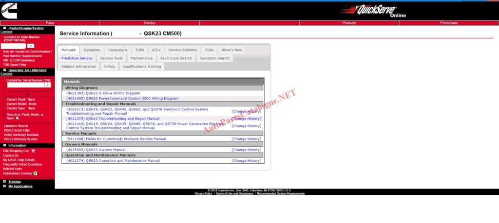 Cummins QuickServe Online [2025] Parts Catalog & Service