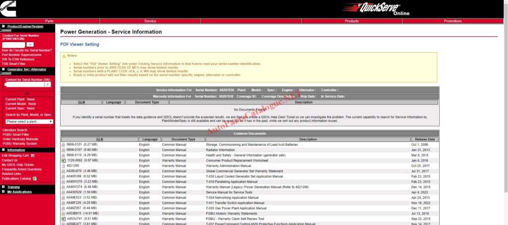 Cummins QuickServe Online [2026] Parts Catalog & Service