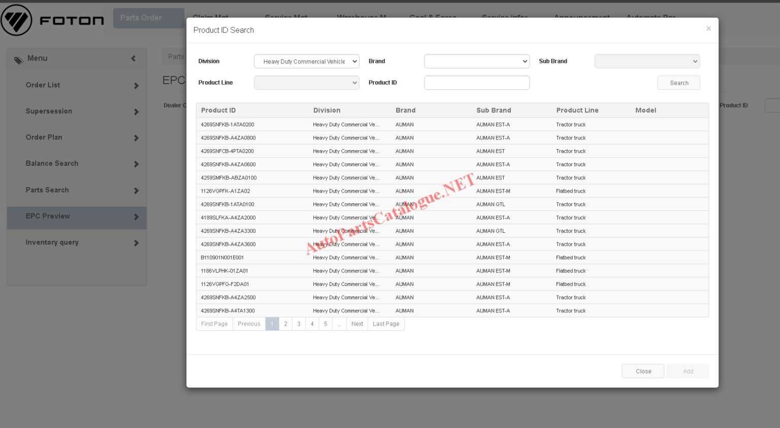 Foton EPC [2025] Online Parts Catalog & Service