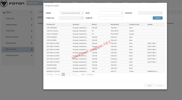 Foton EPC [2025] Online Parts Catalog & Service