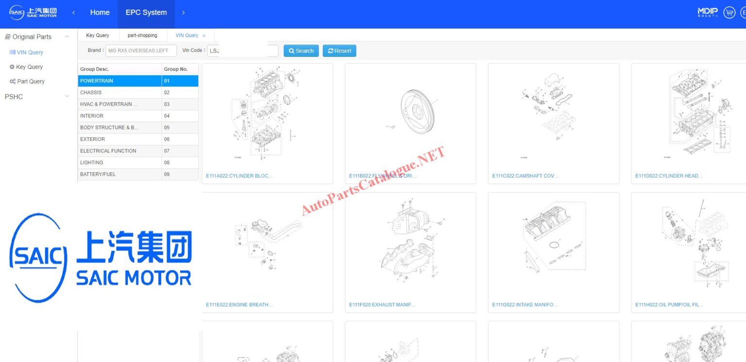 MG SAIC MOTOR EPC [2026] Online Parts Catalog