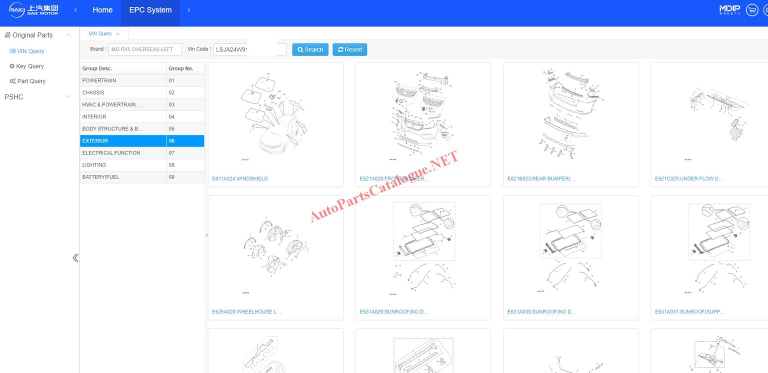 MG SAIC MOTOR EPC [2026] Online Parts Catalog
