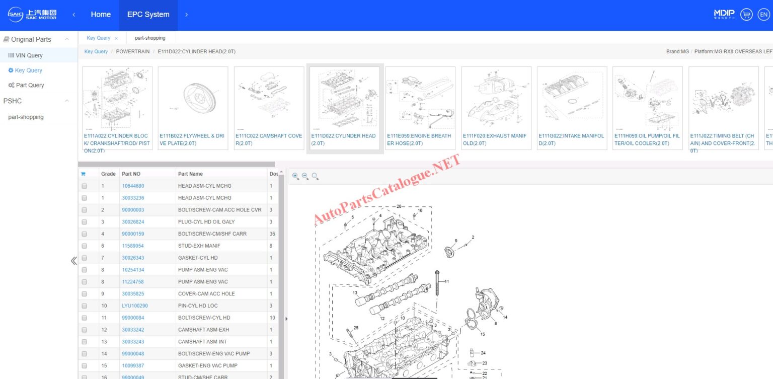 MG SAIC MOTOR EPC [2026] Online Parts Catalog